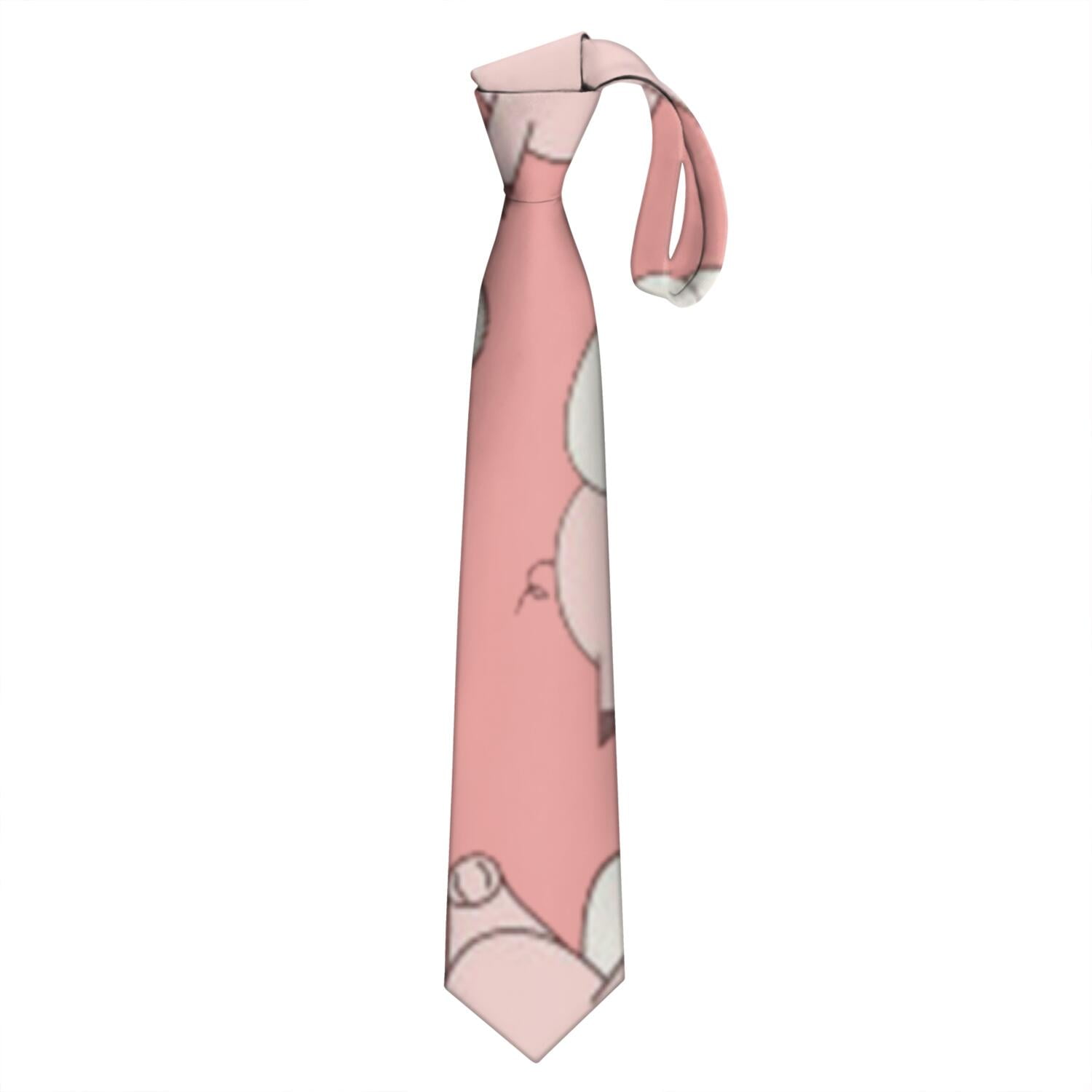 Artistic Pig Pattern Men's Tie - Cute Cartoon Watercolor Print Satin ...