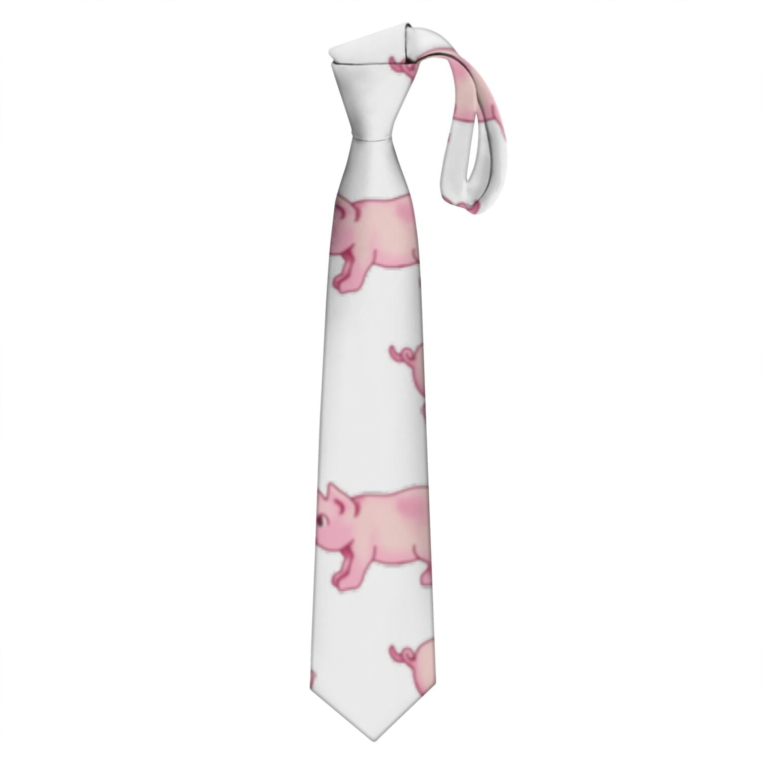 Artistic Pig Pattern Men's Tie - Cute Cartoon Watercolor Print Satin ...