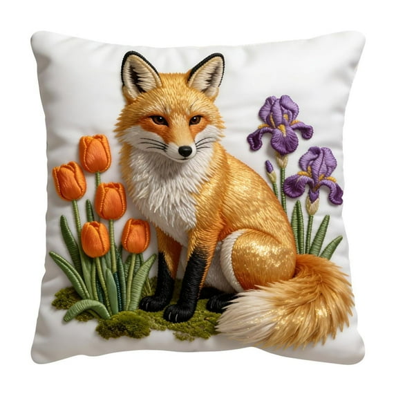 A Artistic Pillow Cover With Embroidered Design A Soft Short Lint ...