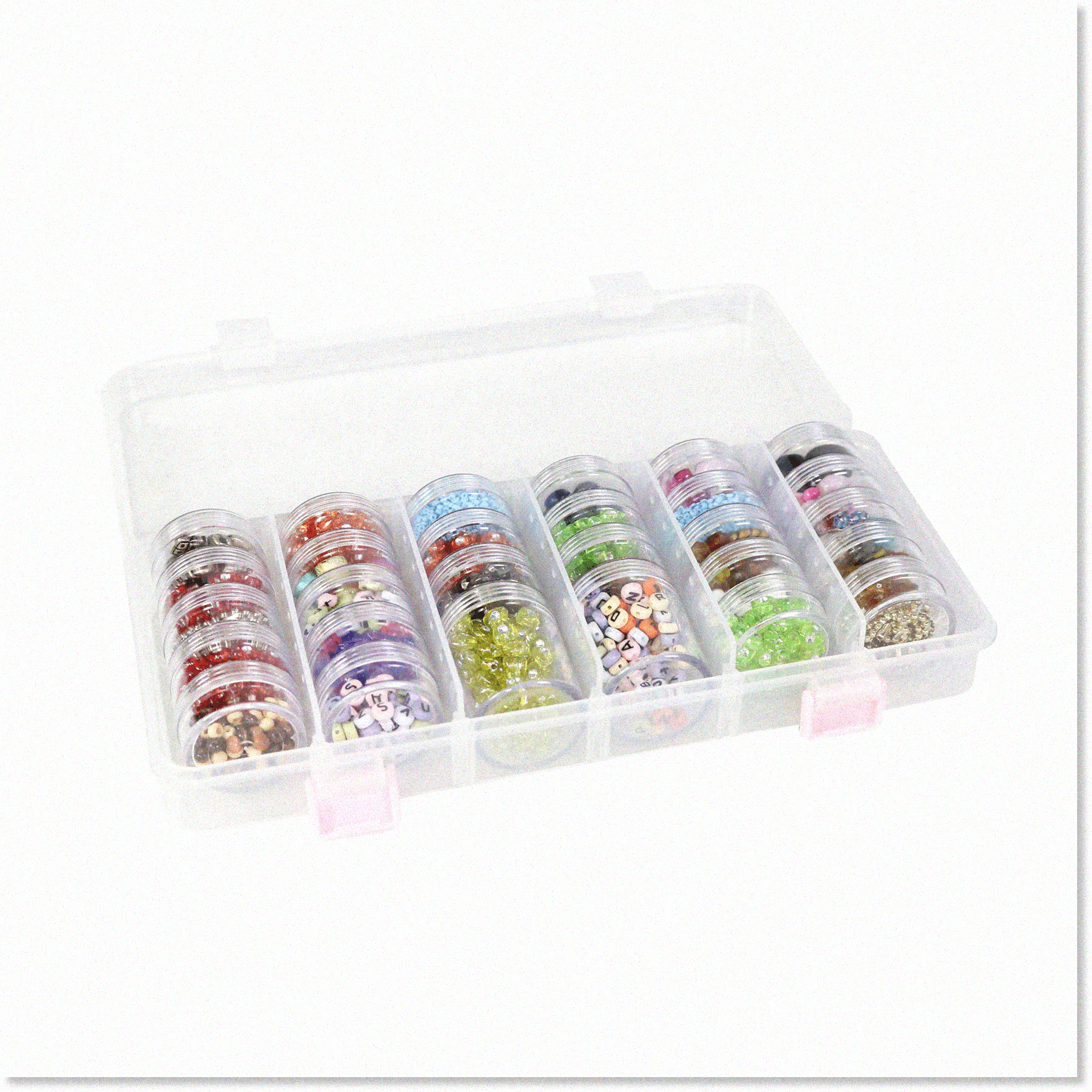 Artistic Plastic Bead Storage Organizer Box - Model 28JAR - 28 ...