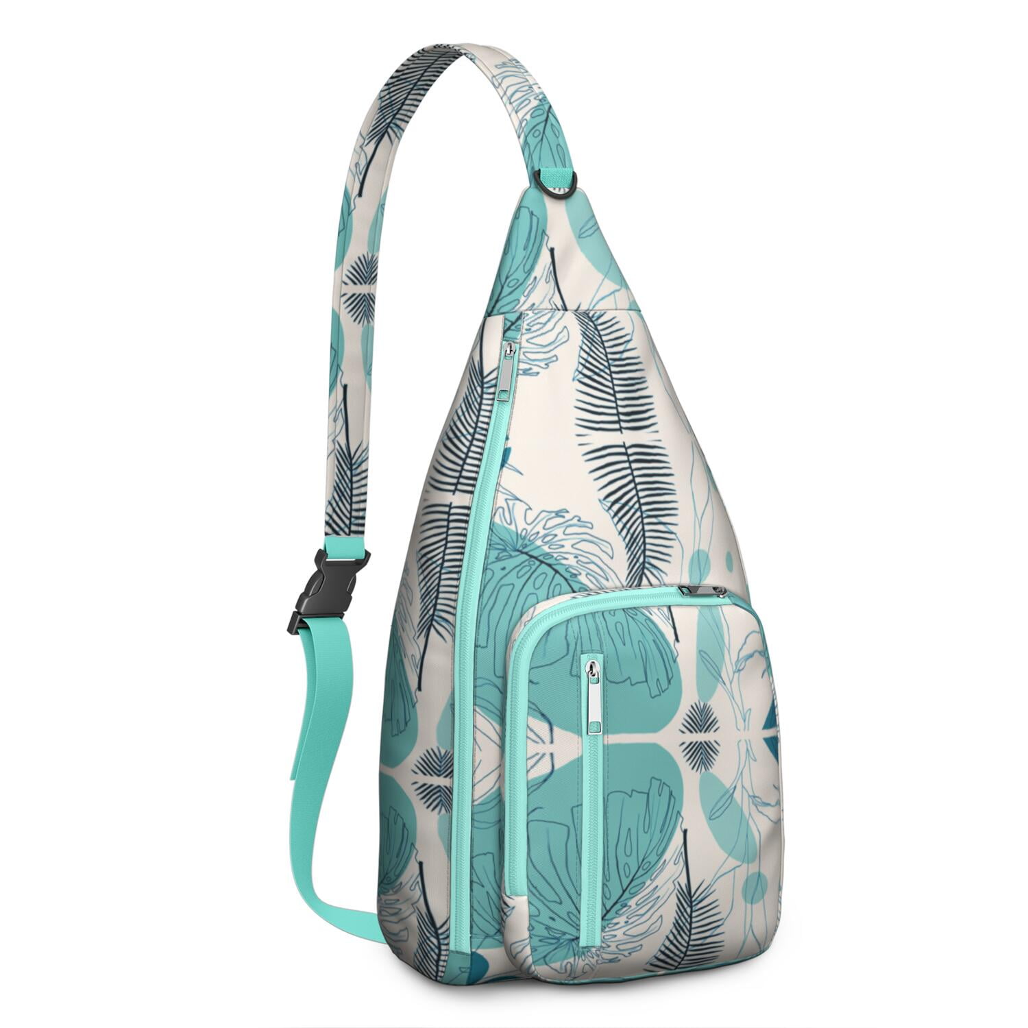 Artistic Print Sling Backpack - Abstract Design Shoulder Bag, Multi ...