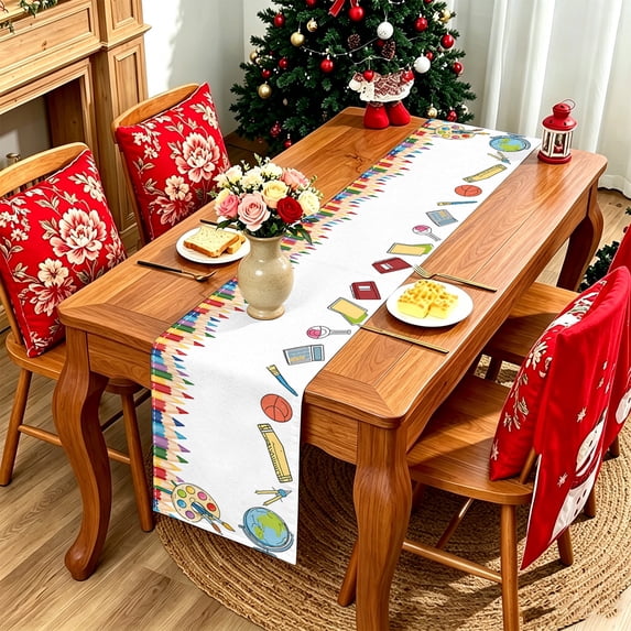 Artistic Print Table Runner, 13 x 71 Inch Rectangular Kitchen Dining ...