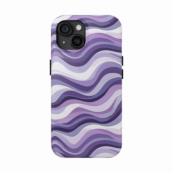 Artistic Purple Wave Design Case for iPhone 11 12 13 14 15 16 17 Pro ...