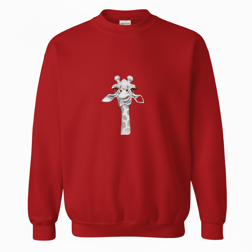 Artistic Safari Giraffe Minimal Hand Drawn Design Sweatshirt, up to ...