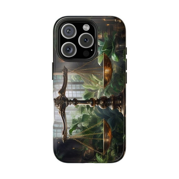 Artistic Scales of Justice Graphic Phone Case for iPhone 12-17 Pro Max ...