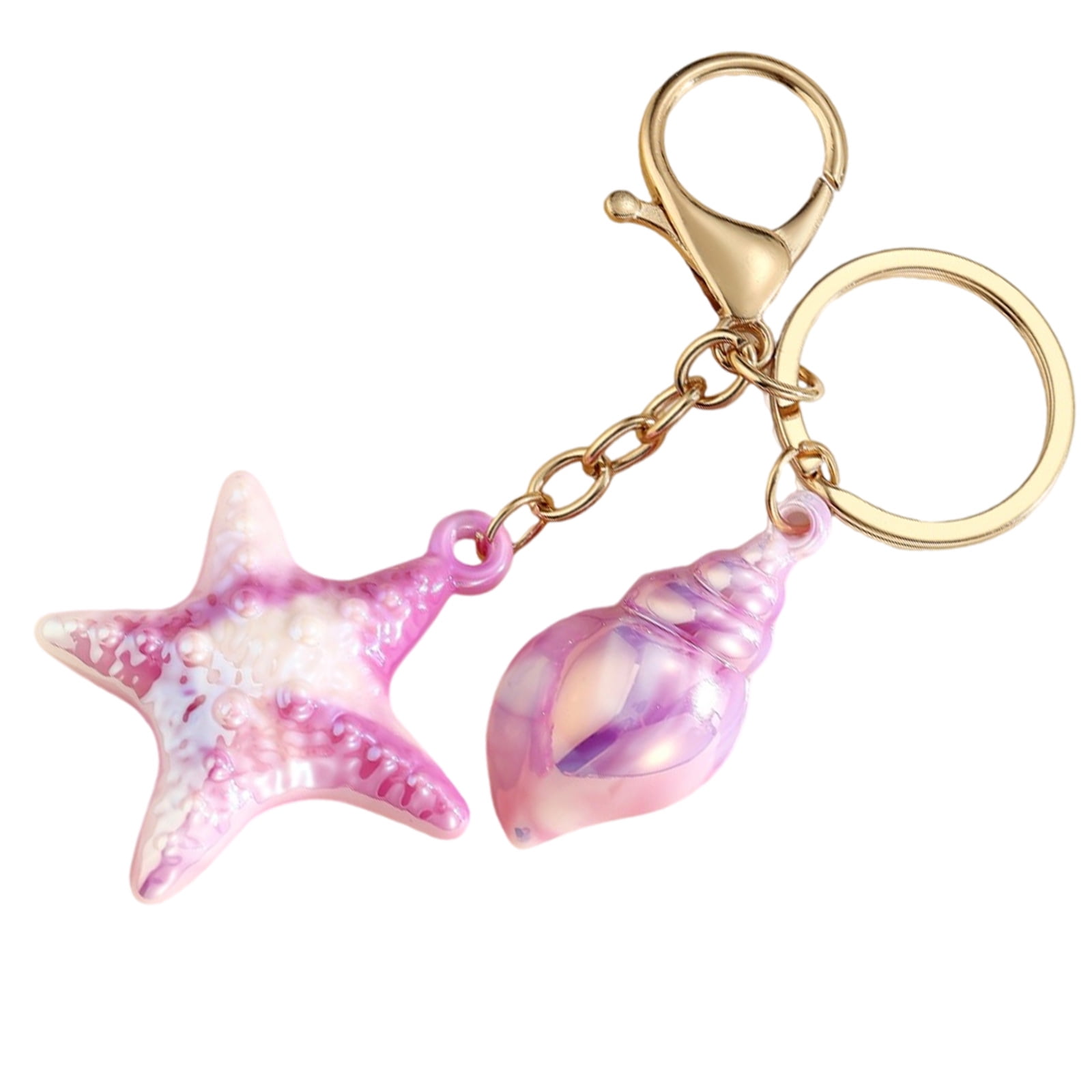 Artistic Shell Keychain Conch Star Pendant Travel Souvenir Key Hoop ...