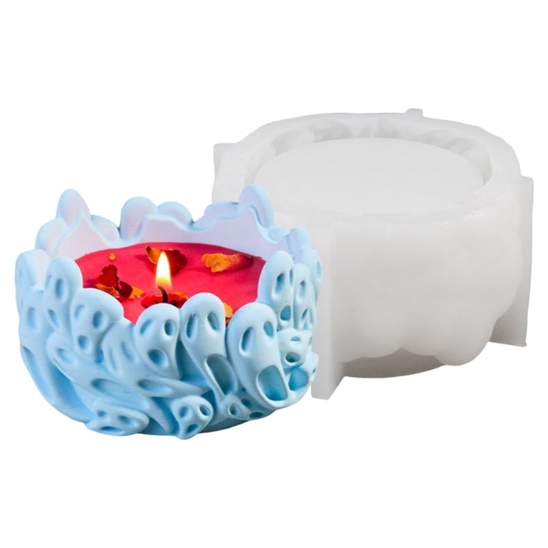 Artistic Silicone Candle Base Molds Resin Epoxy Molds Skull Shape ...