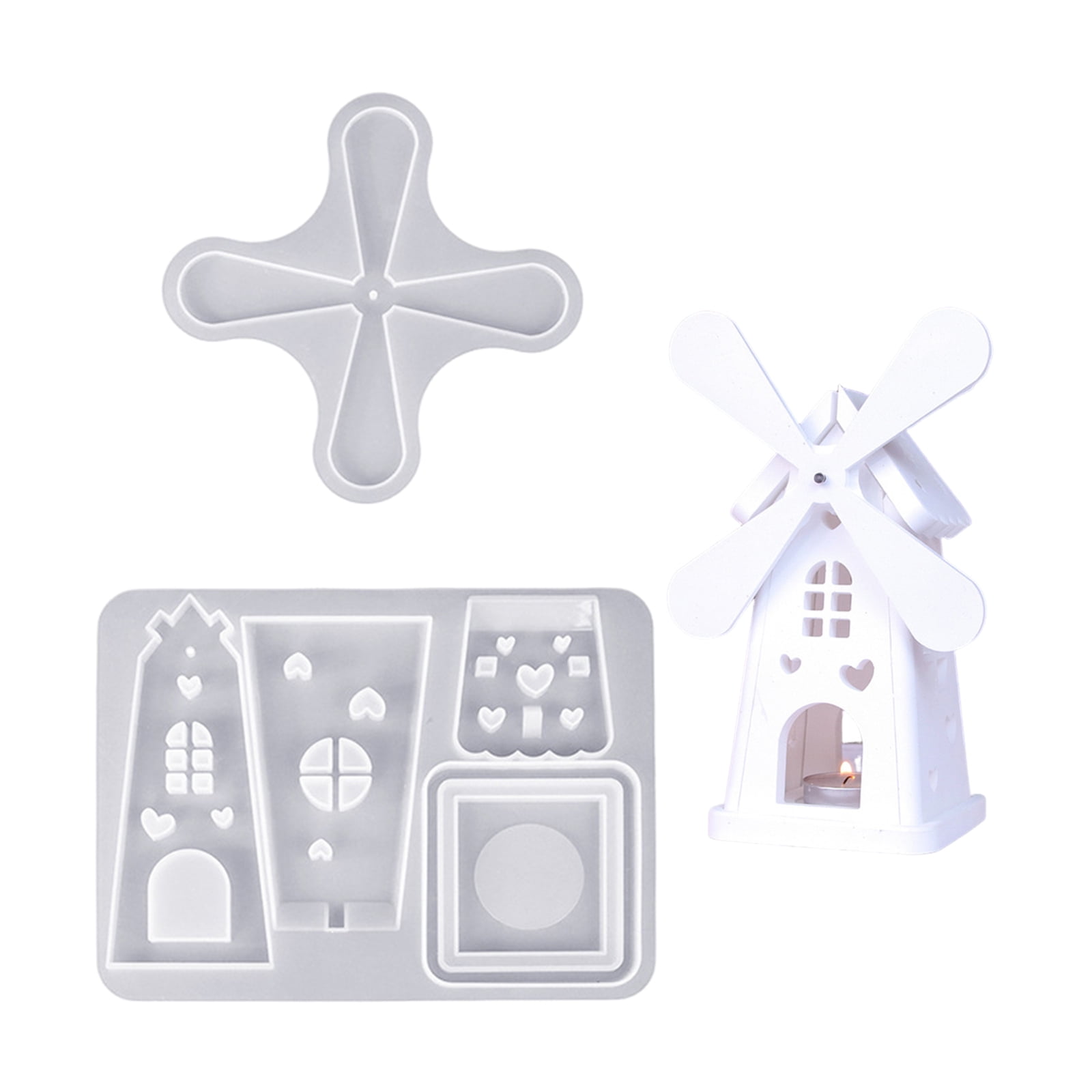 Artistic Silicone Candlestick Molds Resin Epoxy Molds Rotating Windmill ...