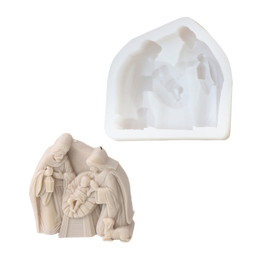 Artistic Silicone Mold Creative Ornament Molds Holy Family Resin Moulds ...