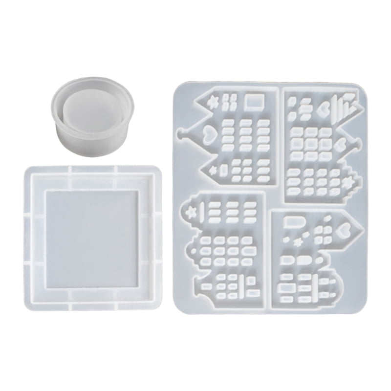 Artistic Silicone Mold House Shape Figurine Molds Candle Holder Molds ...