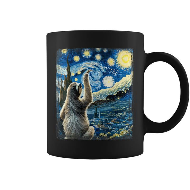 Artistic Sloth Van Gogh Style Starry Night Sloth Coffee Mugs - Walmart.com