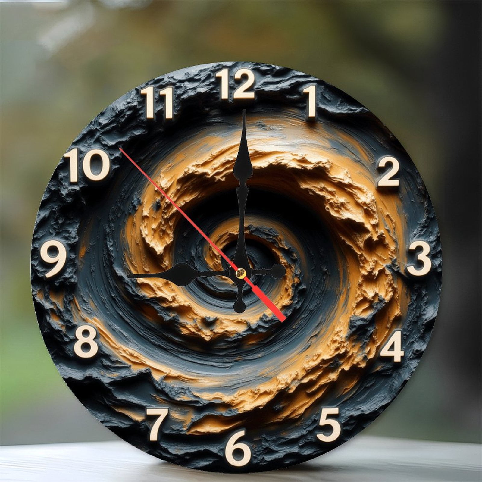 Artistic Spiral Wall Clock Home Decor Unique Design 10-Inch Silent ...