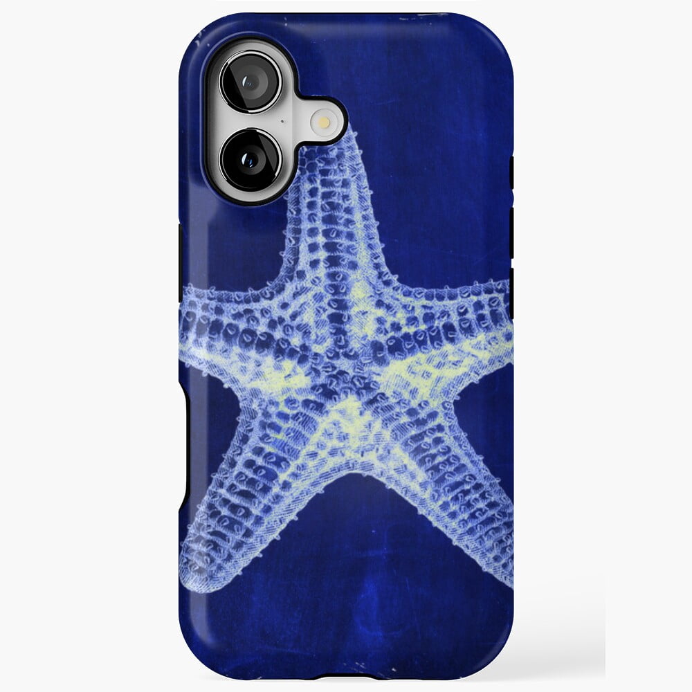Artistic Starfish Blue Yellow X-Ray Case iPhone 17 16 15 14 13 12 11 ...