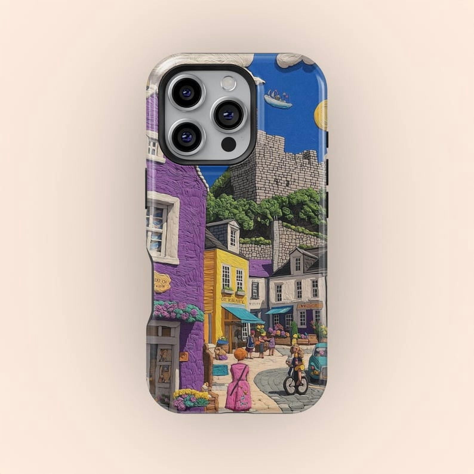 Artistic Street Scene Collage Phone Case for iPhone 11 12 13 14 15 16 ...