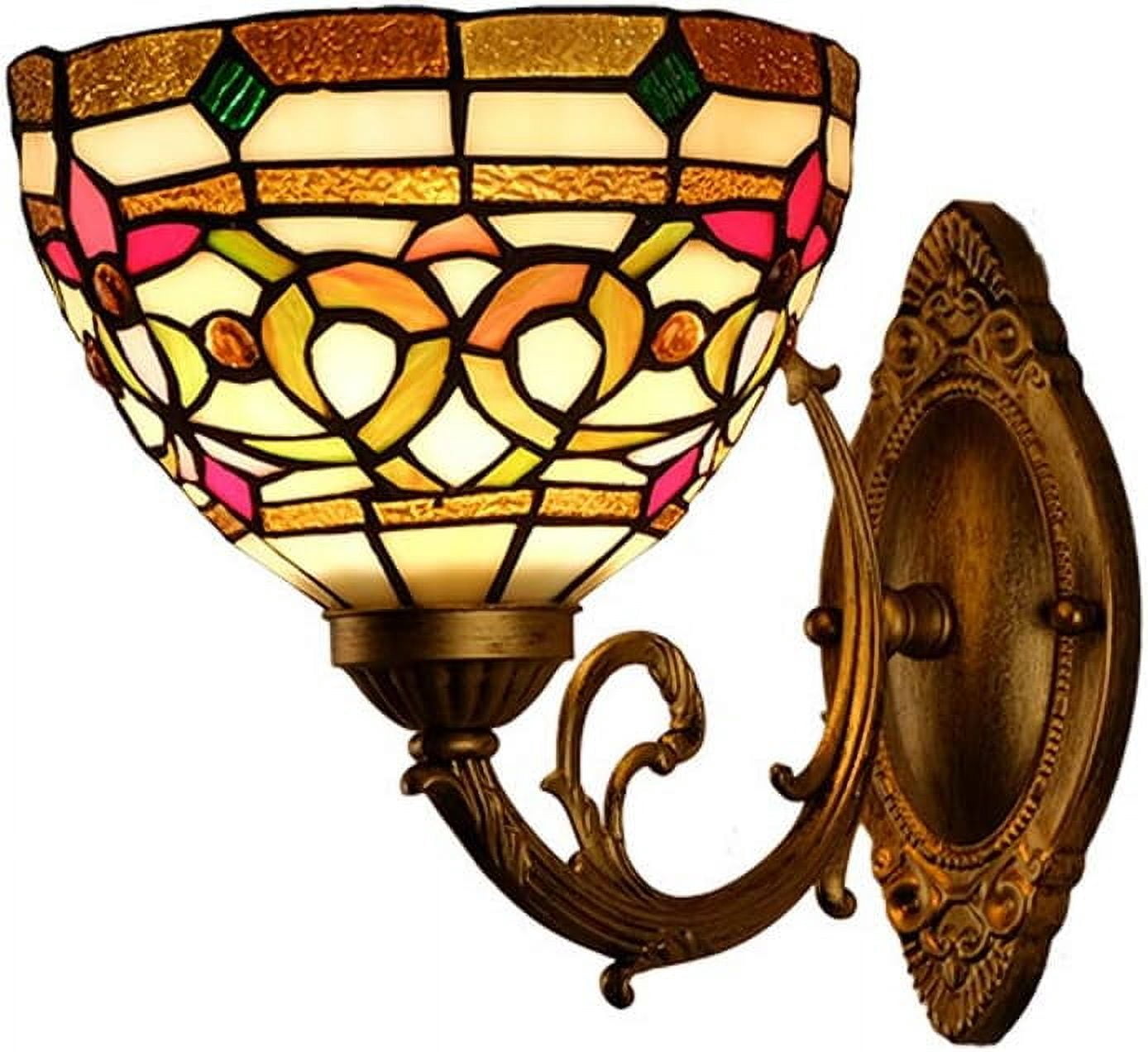 Artistic Style Baroque Wall Lamp, Stained Glass Hallway Wall Light with ...