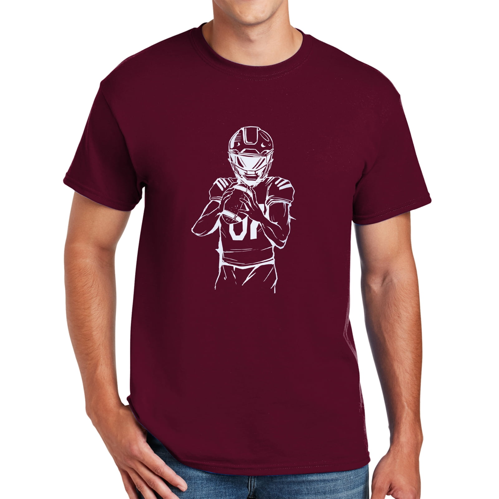 Artistic Style Rugby Player Graphic Design Men's Big Size Cotton ...