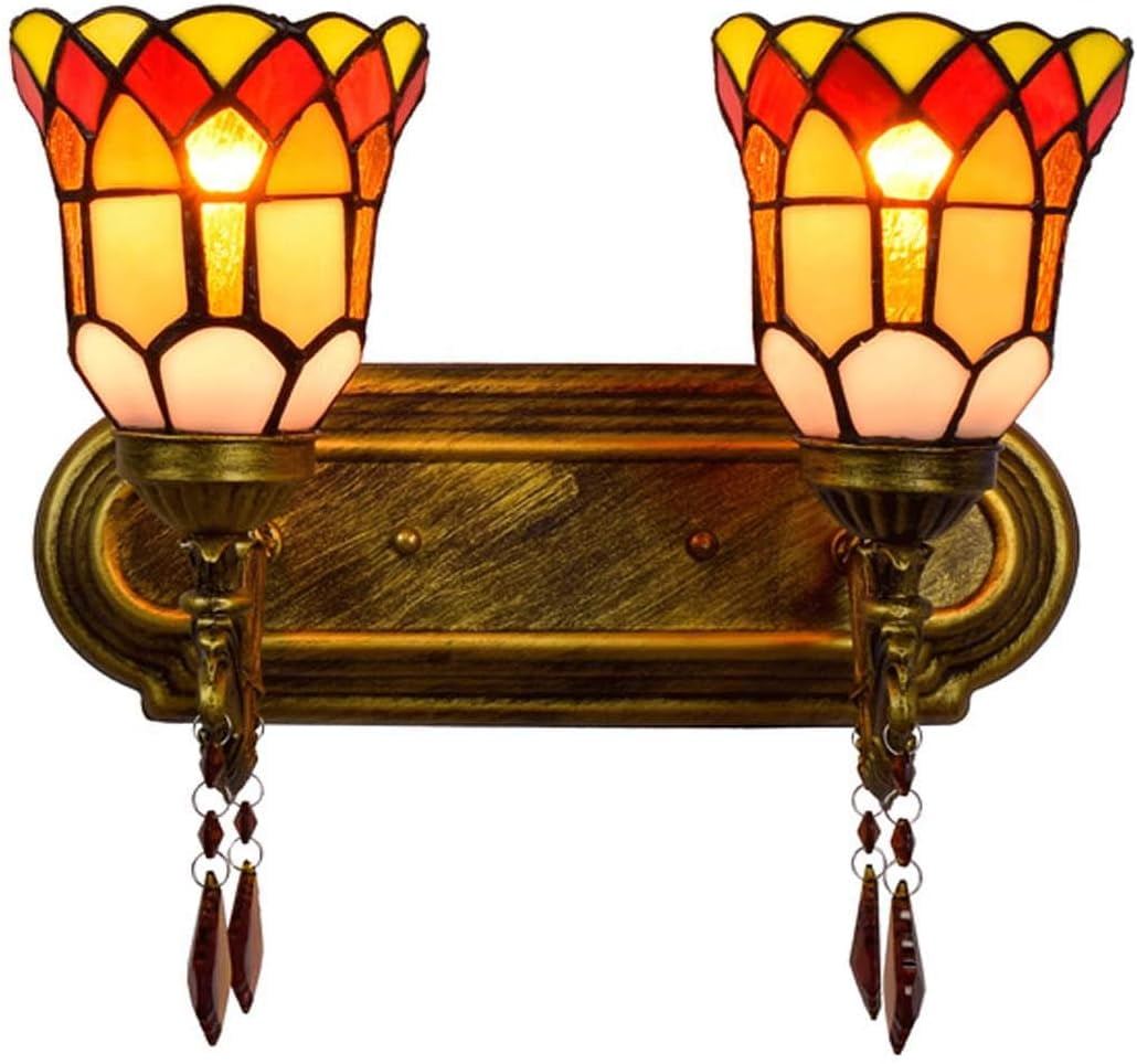 Artistic Style Wall Lighting Fixture Stained Glass Wall Lamp with 6 ...