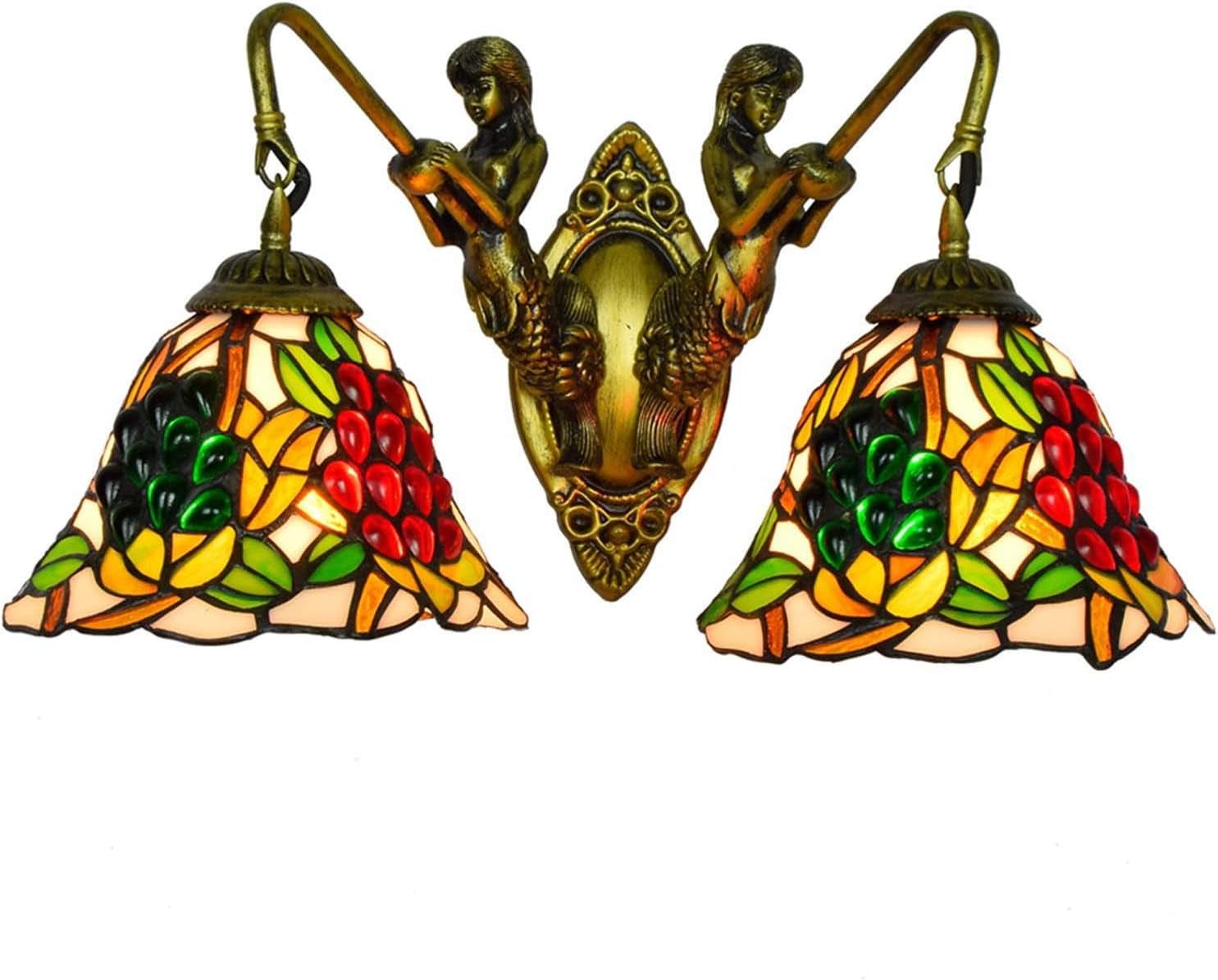 Artistic Style Wall Lighting Fixture Stained Glass Wall Lamp with 8 ...
