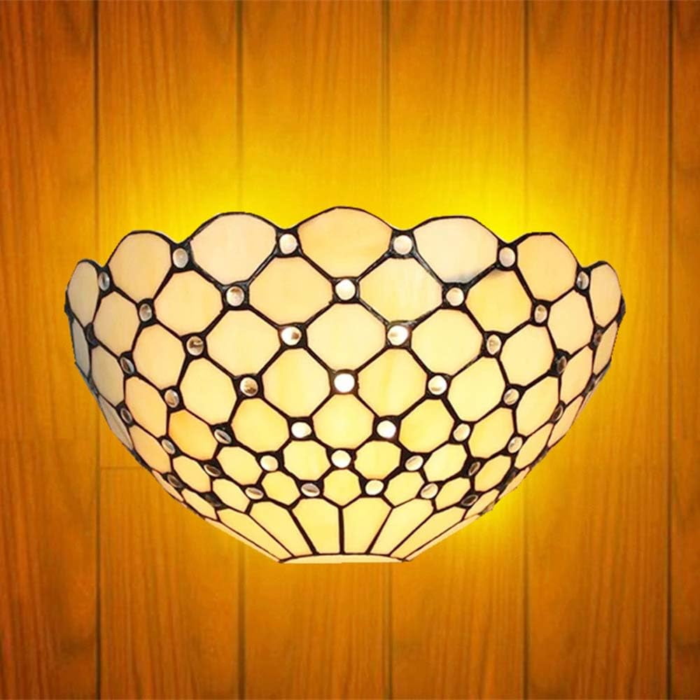 Artistic Style Wall Sconces, Vintage Stained Glass Shade Wall Light ...