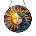 Artistic Sun Motif Stained Glass Suncatcher – Colorful Window Decor ...