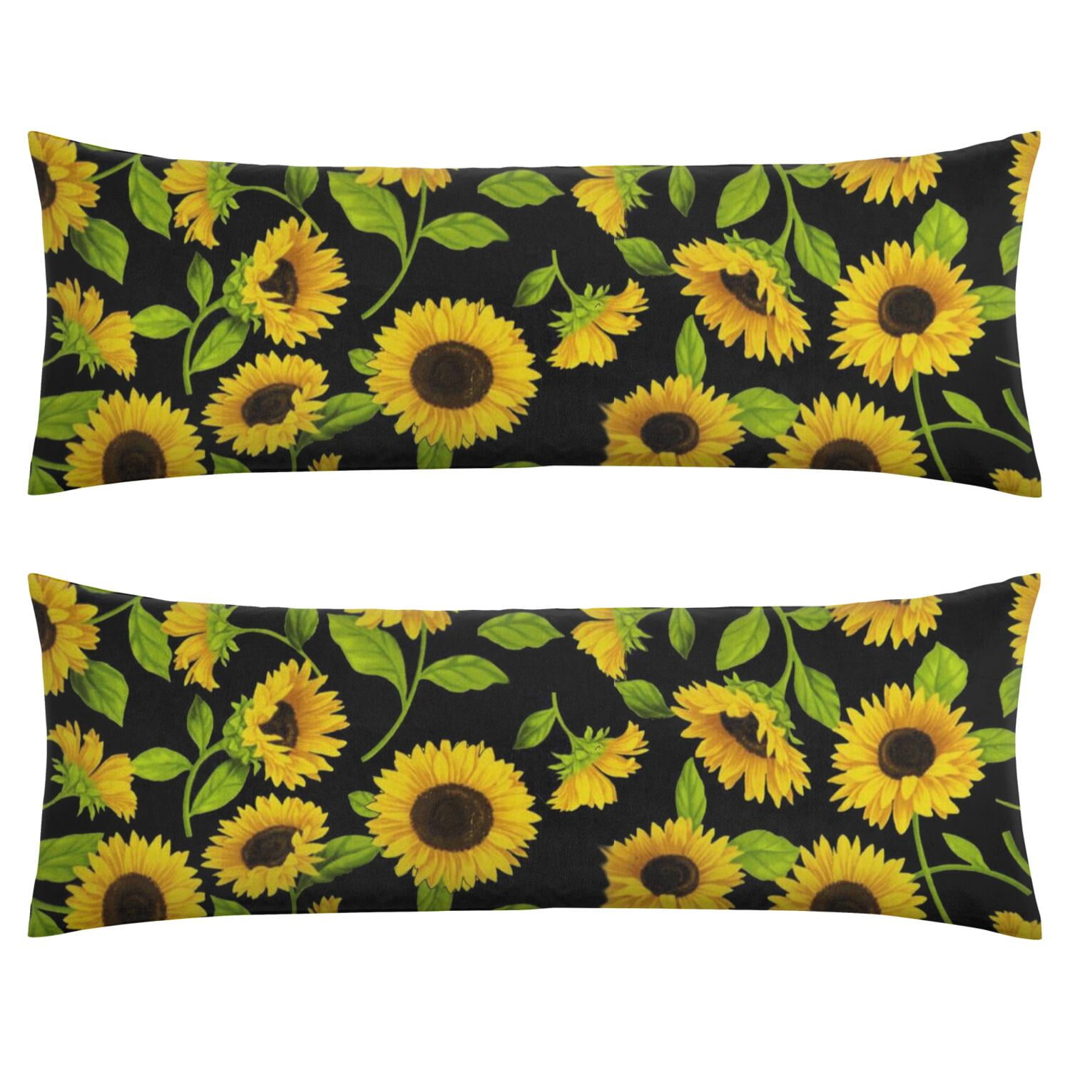 Artistic Sunflower Pillow Cover 20x54 - Full-Length Support Case ...