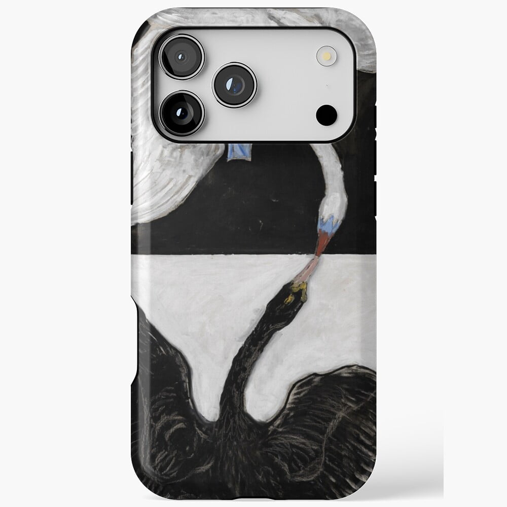 Artistic Swan Embrace White Black Swans Case iPhone 17 11 12 13 14 15 ...