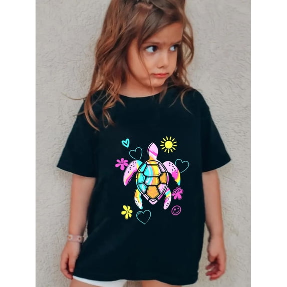 Artistic Sweet Floral Heart Girls Shirts Short Sleeve Super Soft ...