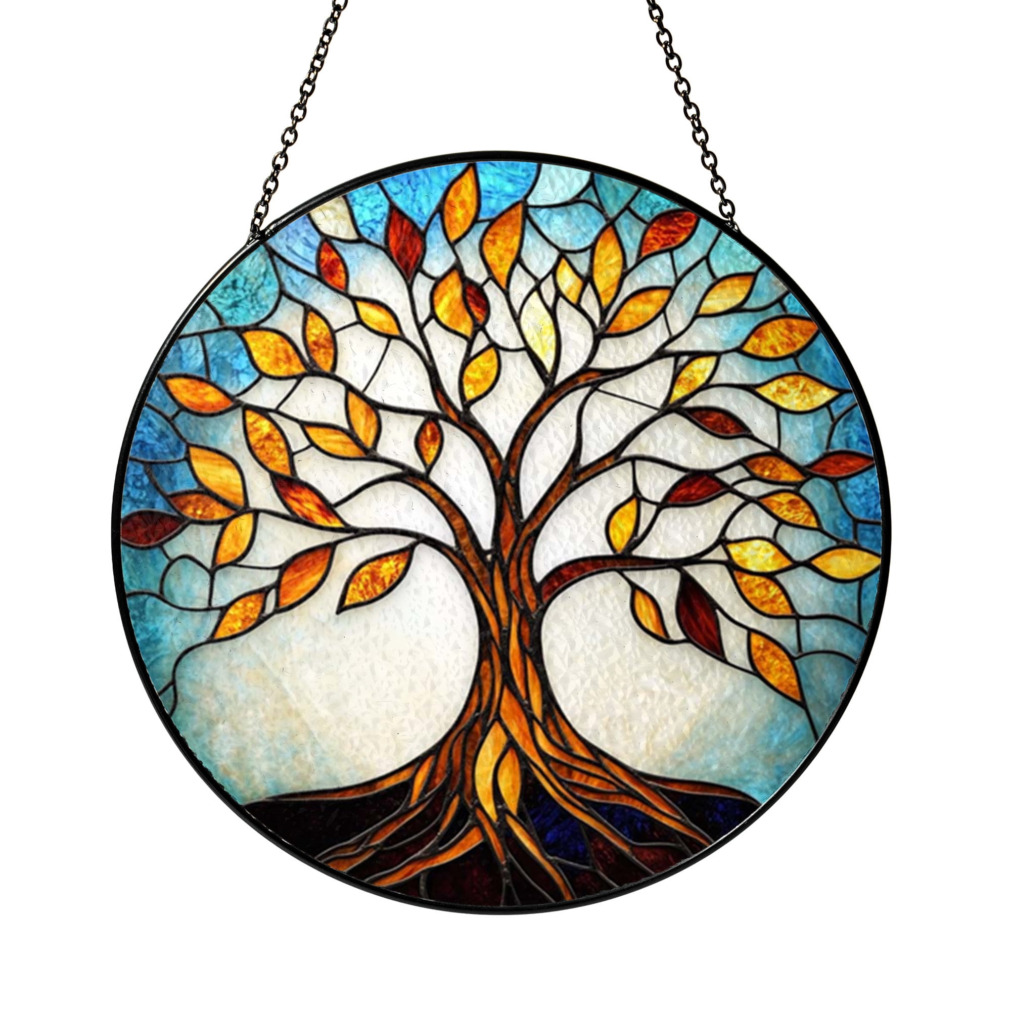 Artistic Symbolic Tree Stained Glass Style Suncatcher – Decorative ...