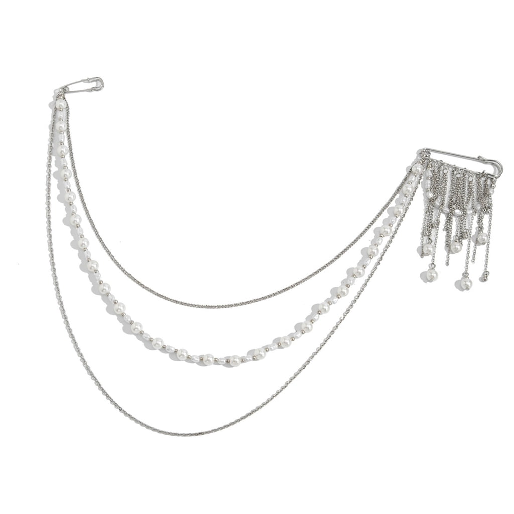 Artistic Tassels And Pearls Brooch Eye Catching Multi Strands Fringe ...