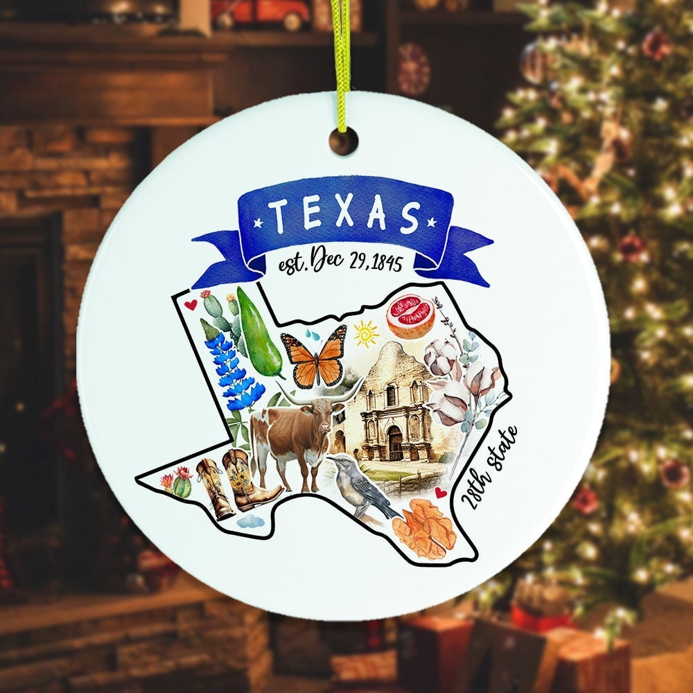 Artistic Texas State Themes and Landmarks Christmas Ornament - Walmart.com