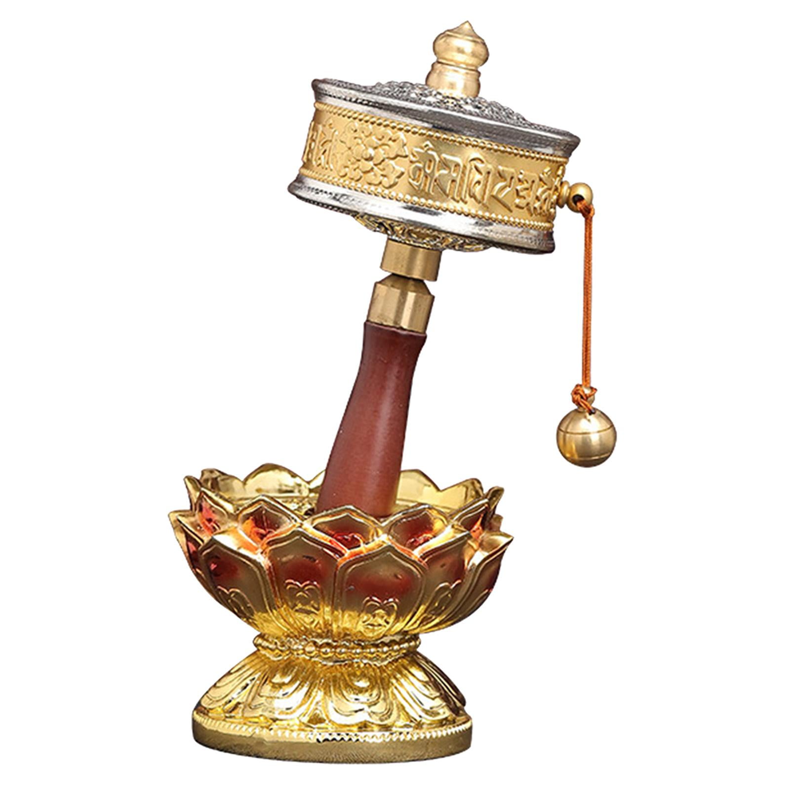 Artistic Tibetan Prayer Wheel with Om Hum Mantra Scroll Handcrafted ...