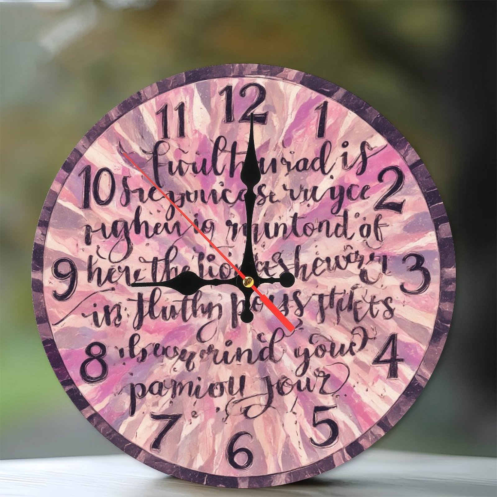 Artistic TieDye Clock Wall Decor Home Gift 10-Inch Silent Wooden Wall ...