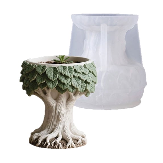 Artistic Tree Shape Silicone Mold For Creating Handmade Cement Plant ...