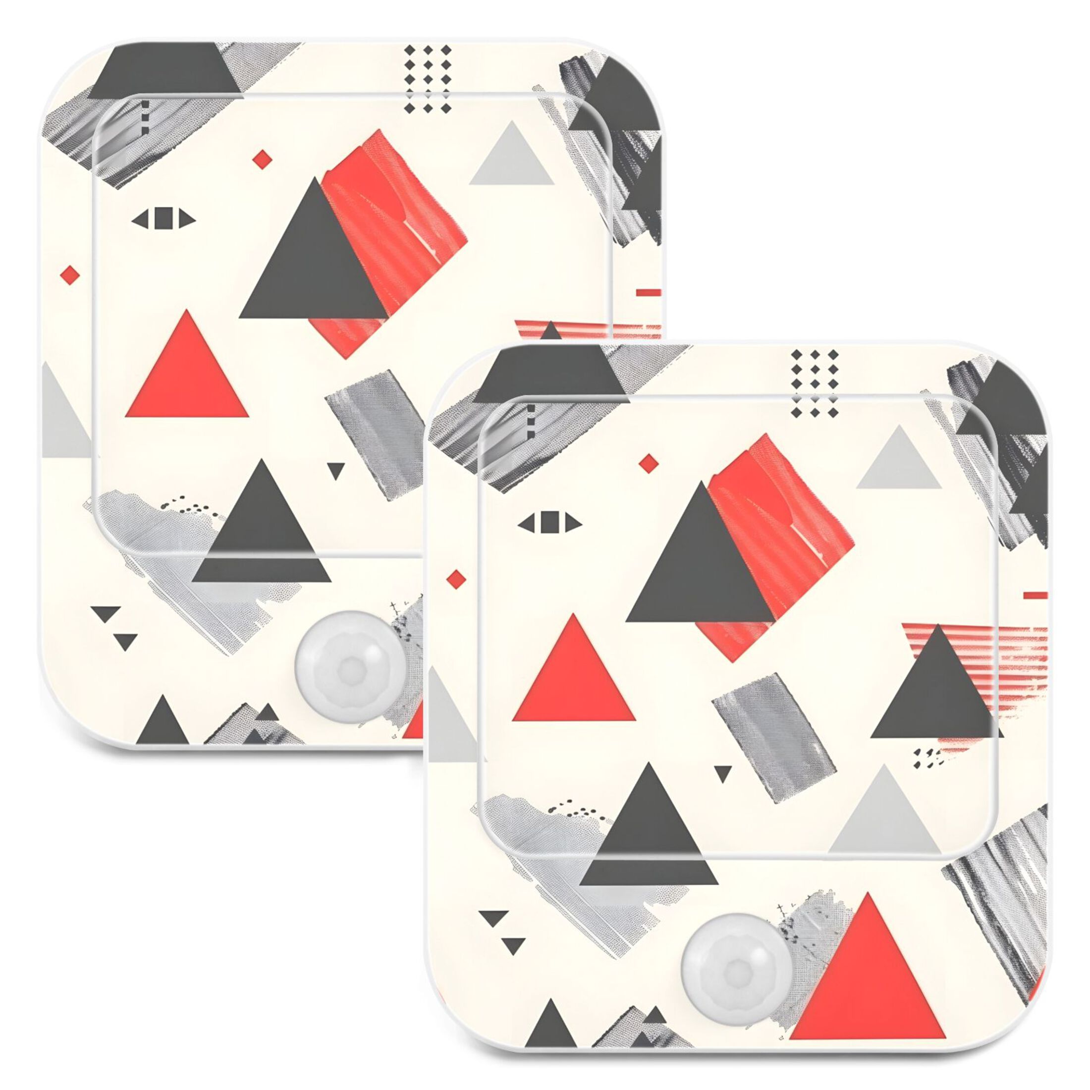 Artistic Triangle Geometry 2 Pack LED Motion Sensor Night Light Plug ...