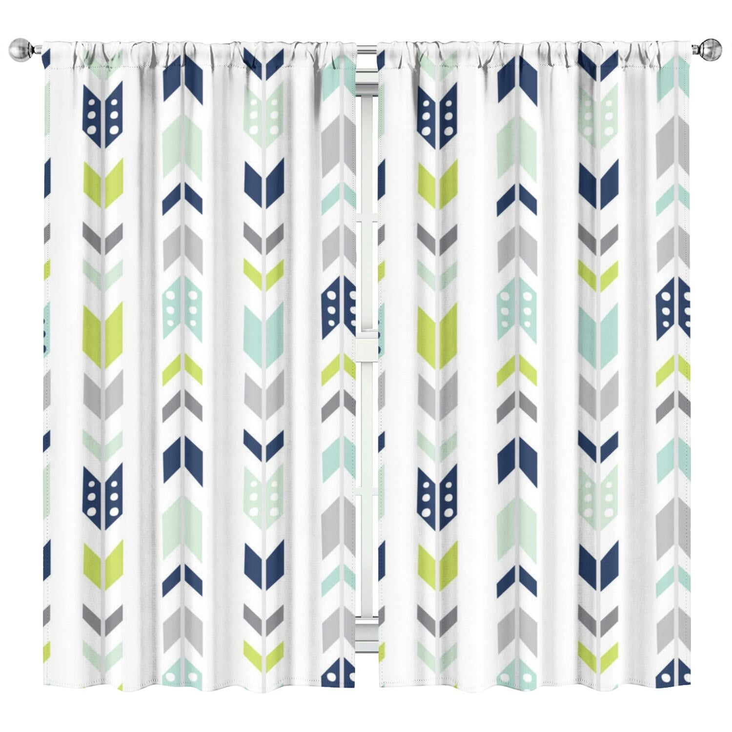 Artistic Tribal 2-PC Café Curtains - Earthy Bohemian Style 42x84 Inch ...