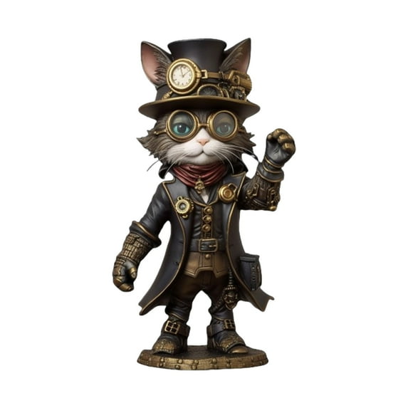 Artistic Vintage Victorian Cats Statue Resins Craft Inventor Kitten ...