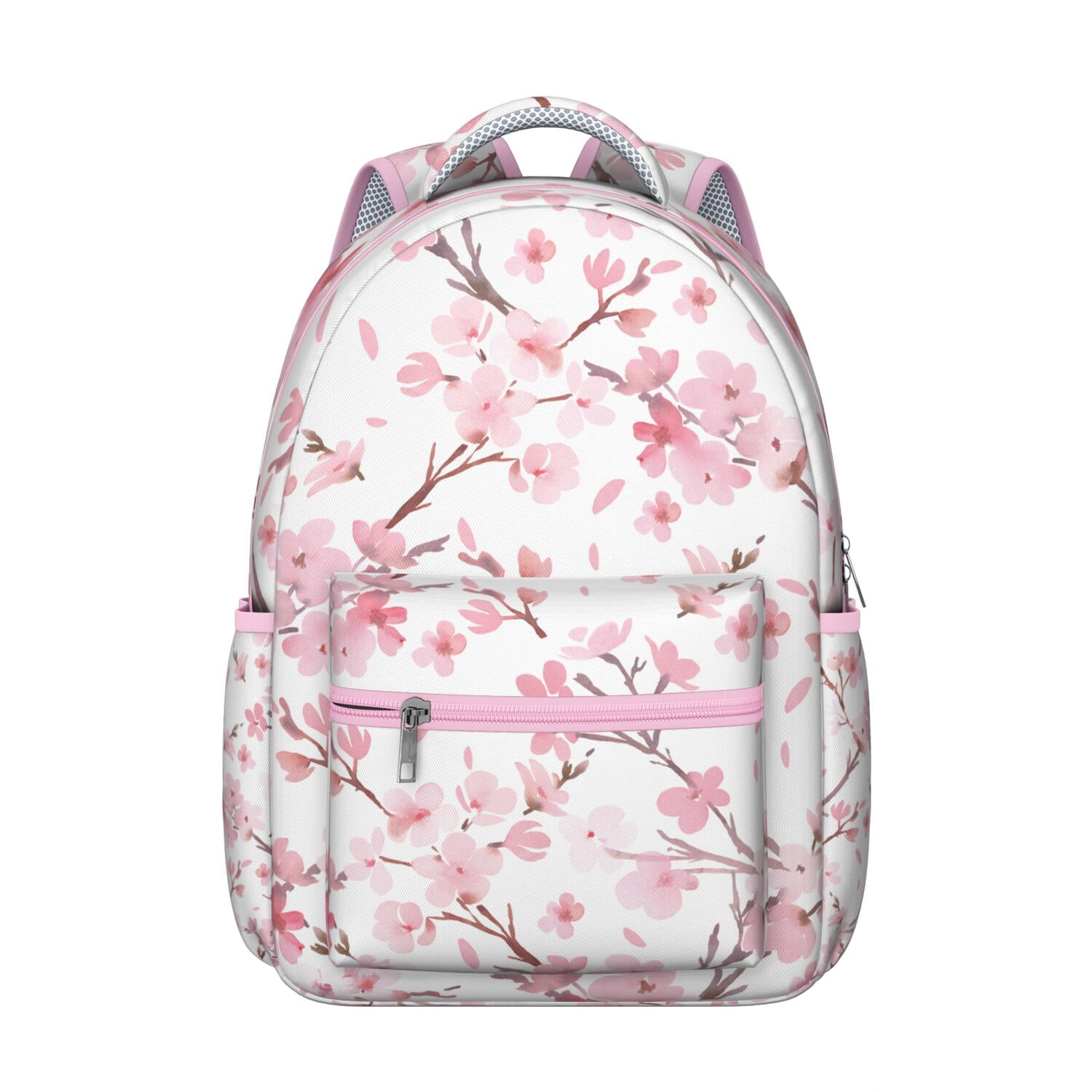 Artistic Watercolor Flower Pattern Backpack Durable Students School Bag ...