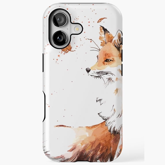 Artistic Watercolor Fox Nature Animal Case iPhone 17 to 11 Pro Max ...