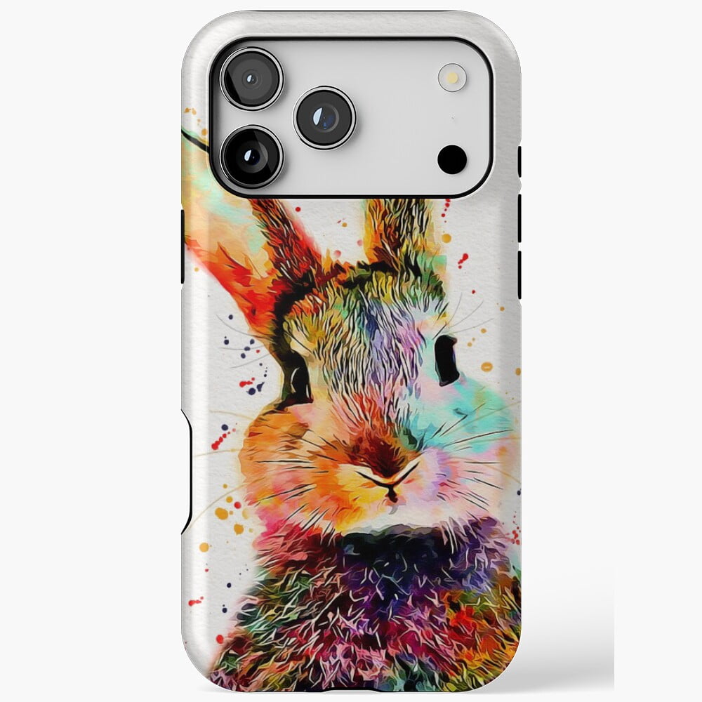 Artistic Watercolor Rabbit Cute AnimalPhone Case for iPhone 17 11 12 13 ...