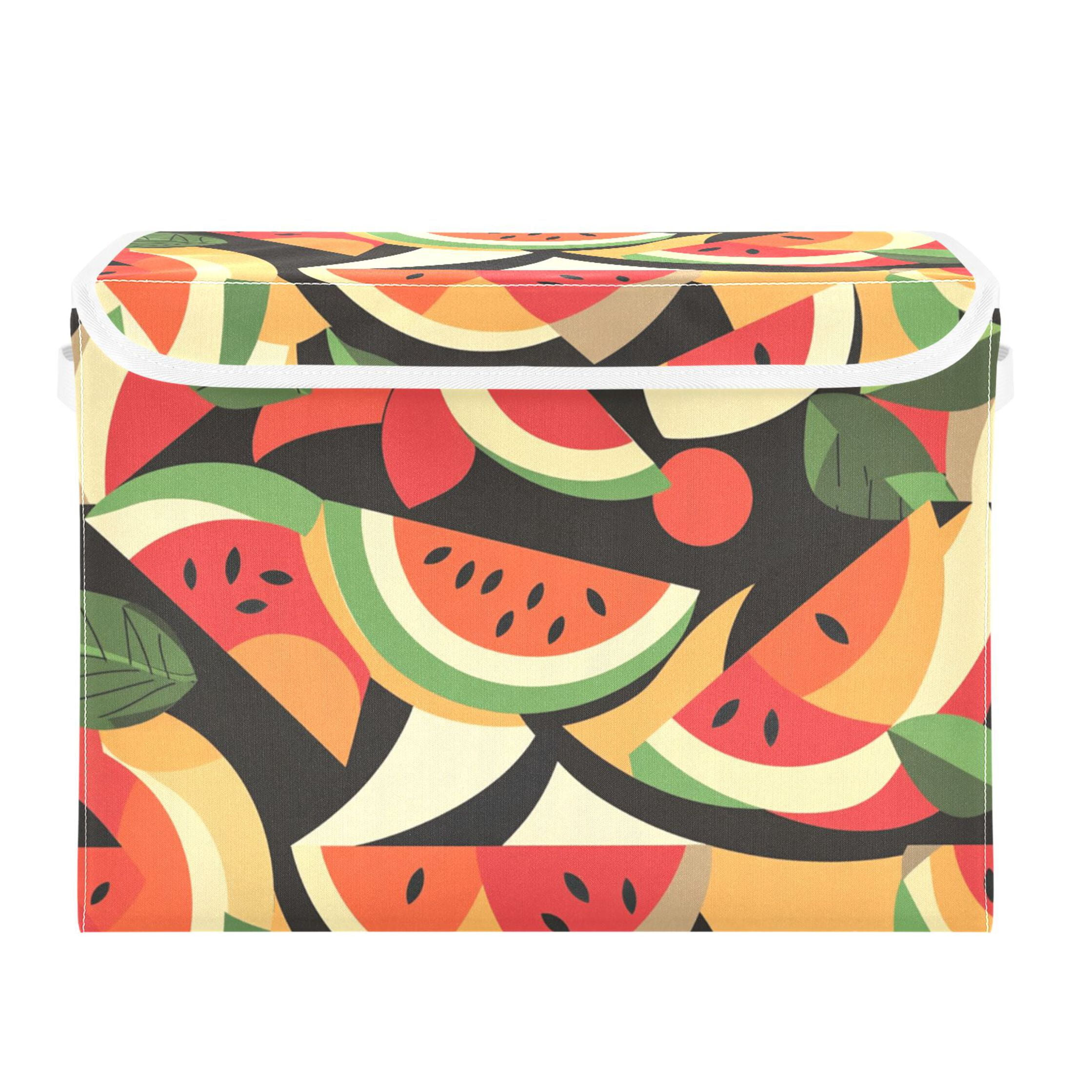 Artistic Watermelon Slices Large Storage Bins with Linen Collapsible ...
