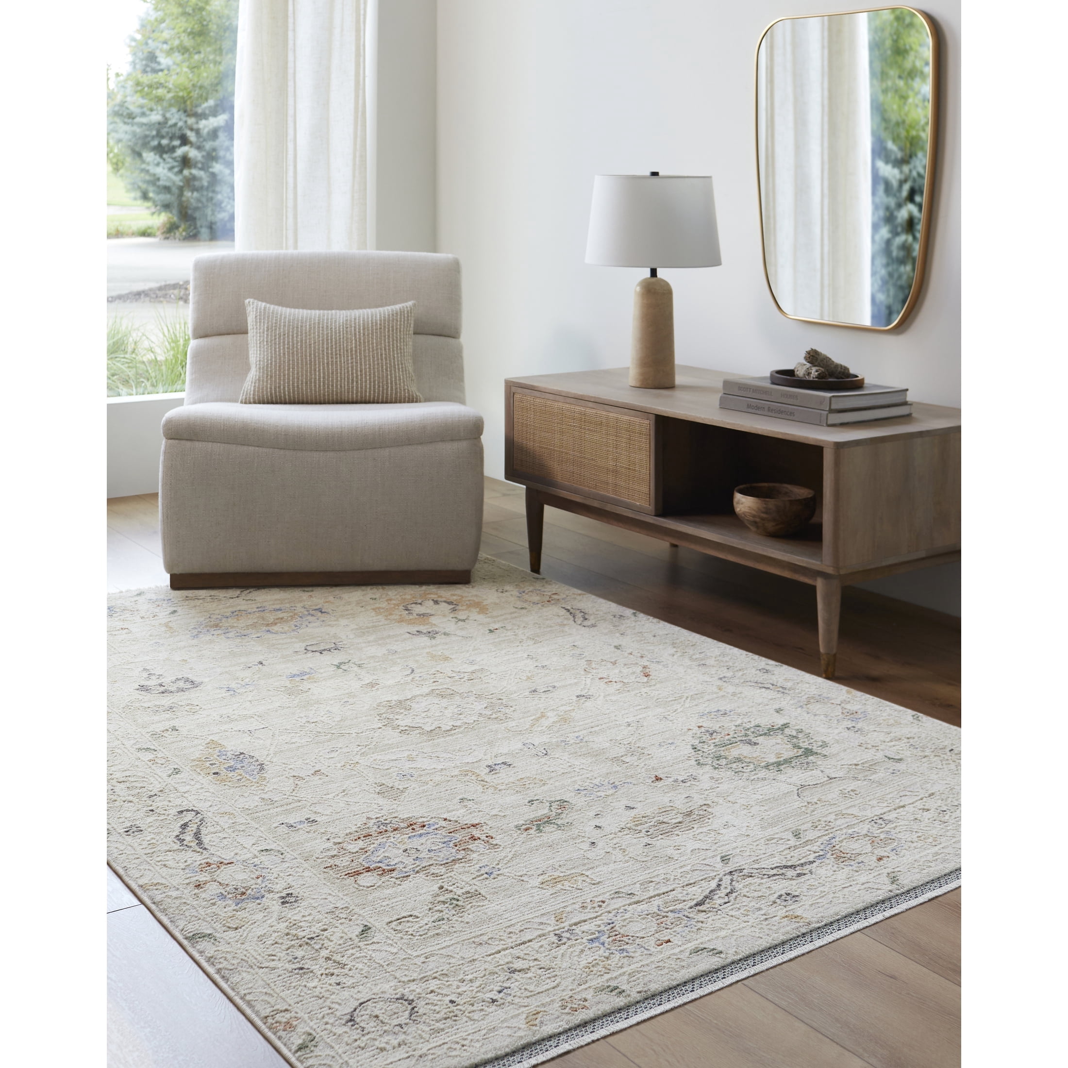 Livabliss Area Rugs for Living Room, 7x9 Rivaldo Traditional Cream Rug ...
