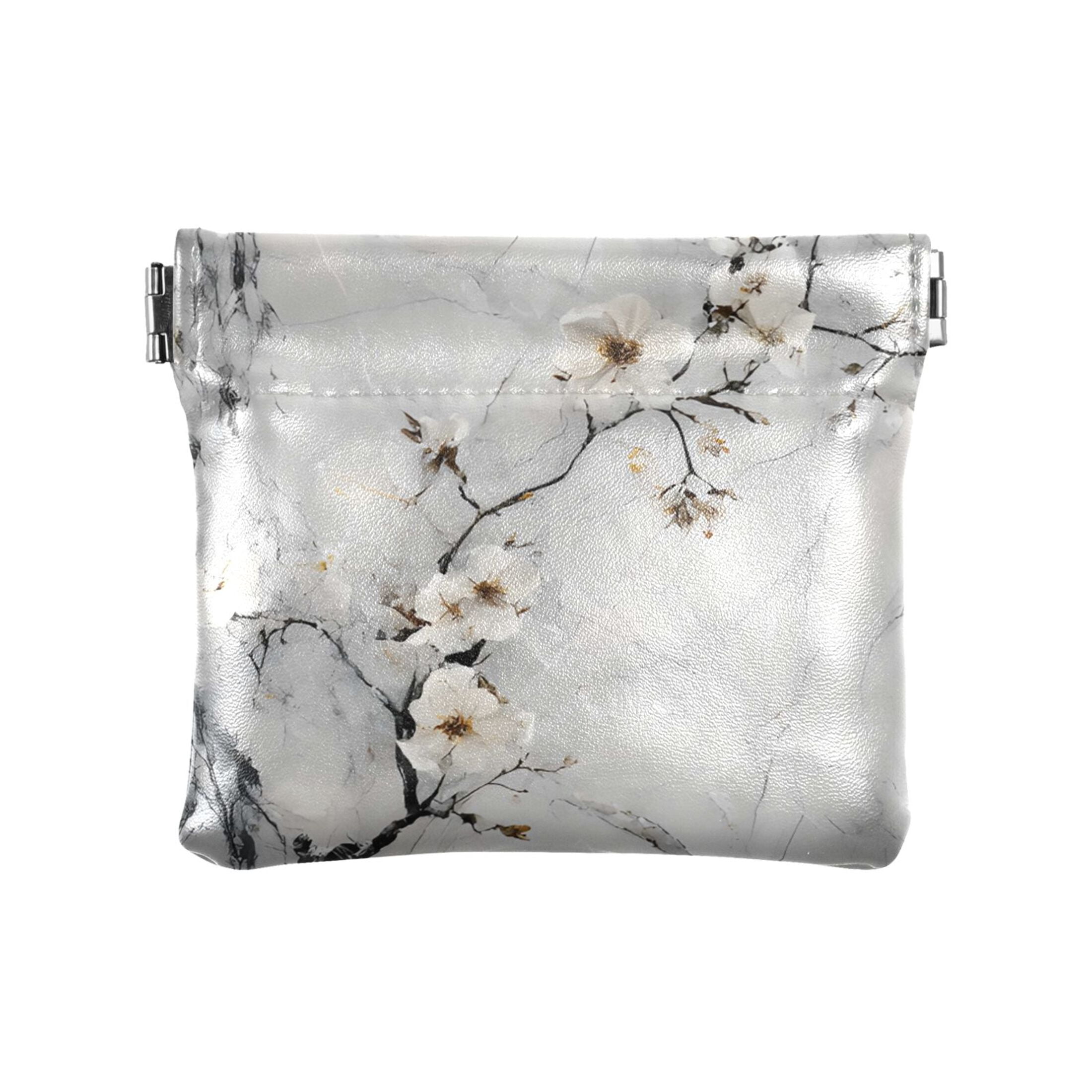 Artistic White Flower Wallet Small PU Leather Change Pouch Wallet for ...