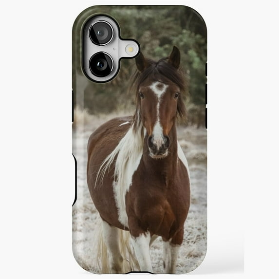 Artistic Winter Horse Graphic Phone Case with iPhone 17 to 11 Pro Max ...