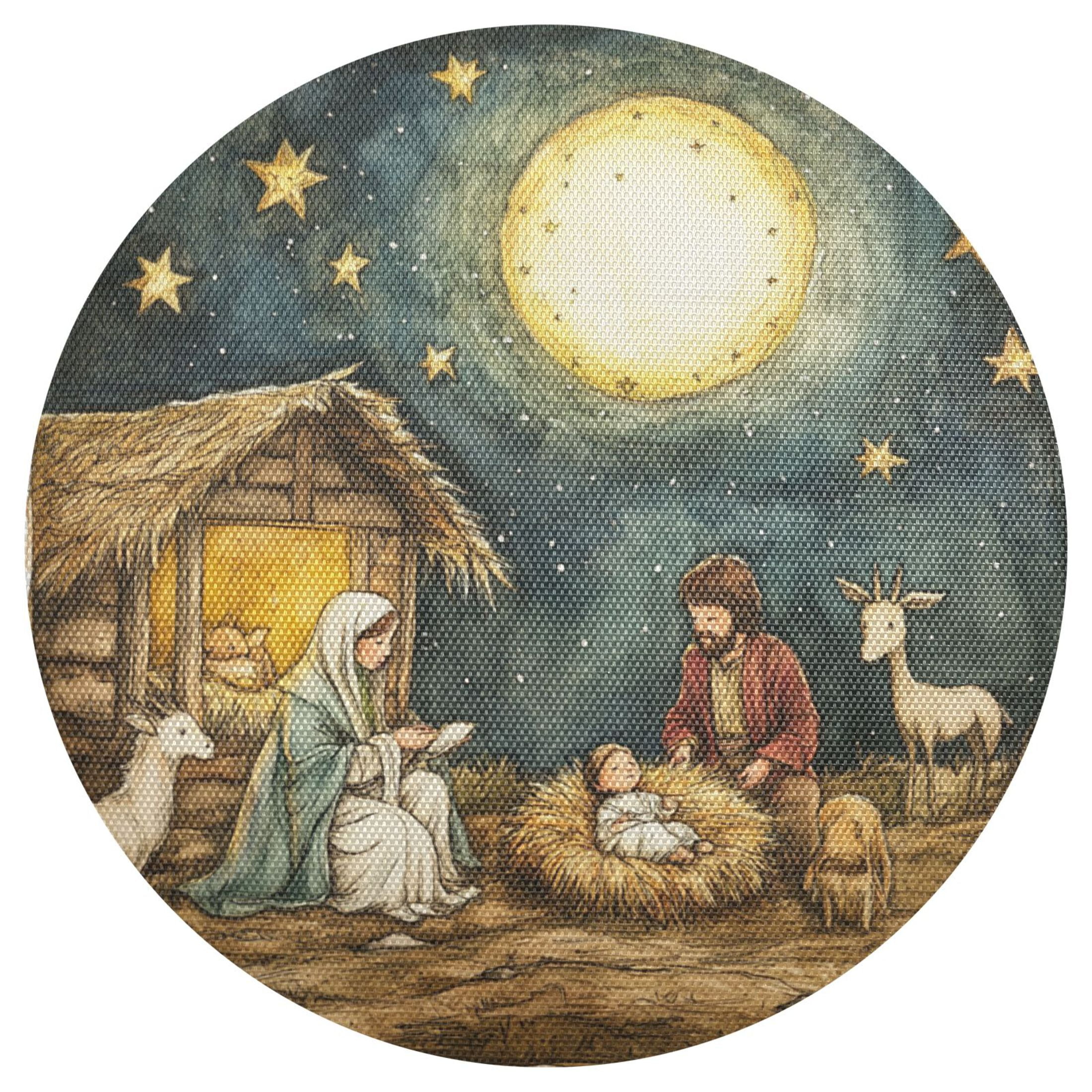 Artistic Work Night 4-Piece 15.4in Heat-Proof PVC Plate Mats, Easy Cut ...