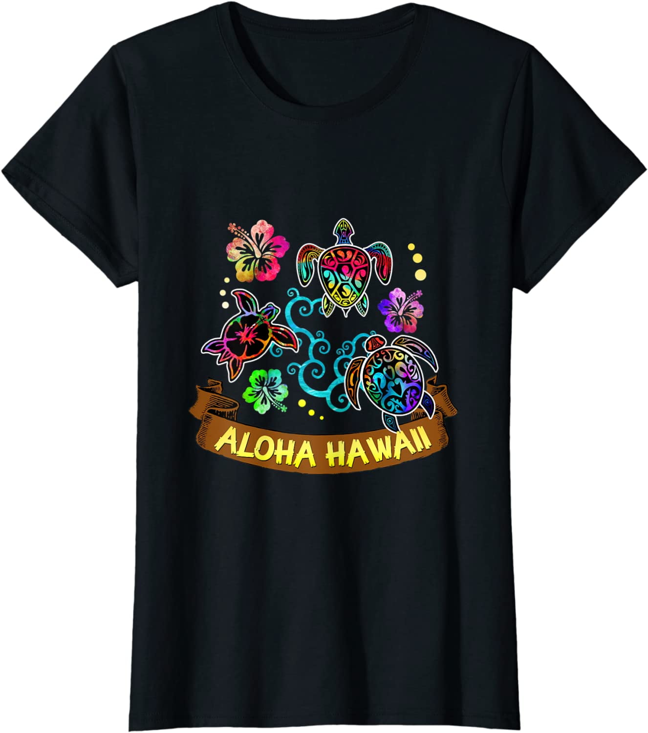 Artistic and Beautiful Aloha Hawaii Turtles T-Shirt - Walmart.com