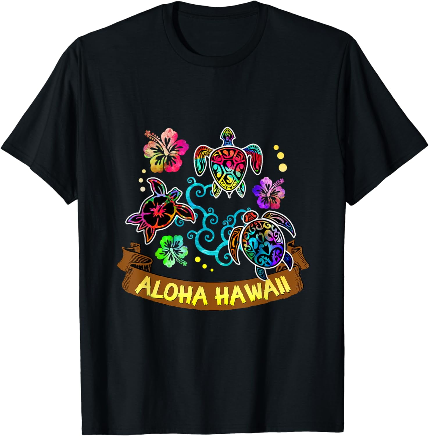 Artistic and Beautiful Aloha Hawaii Turtles T-Shirt - Walmart.com