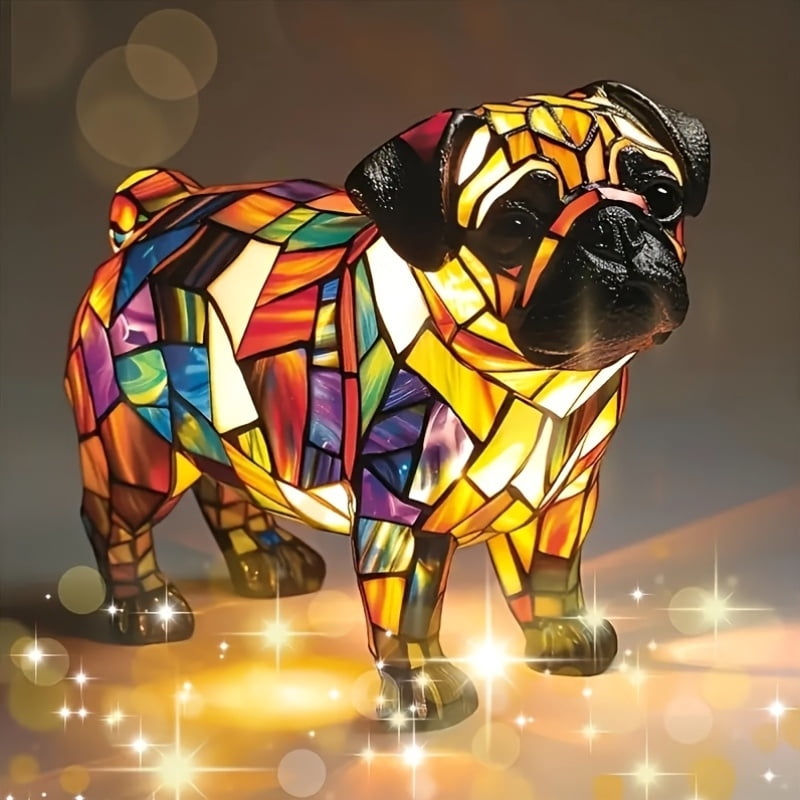 Artistic animal LED night light | resin creative animal statue bedside ...