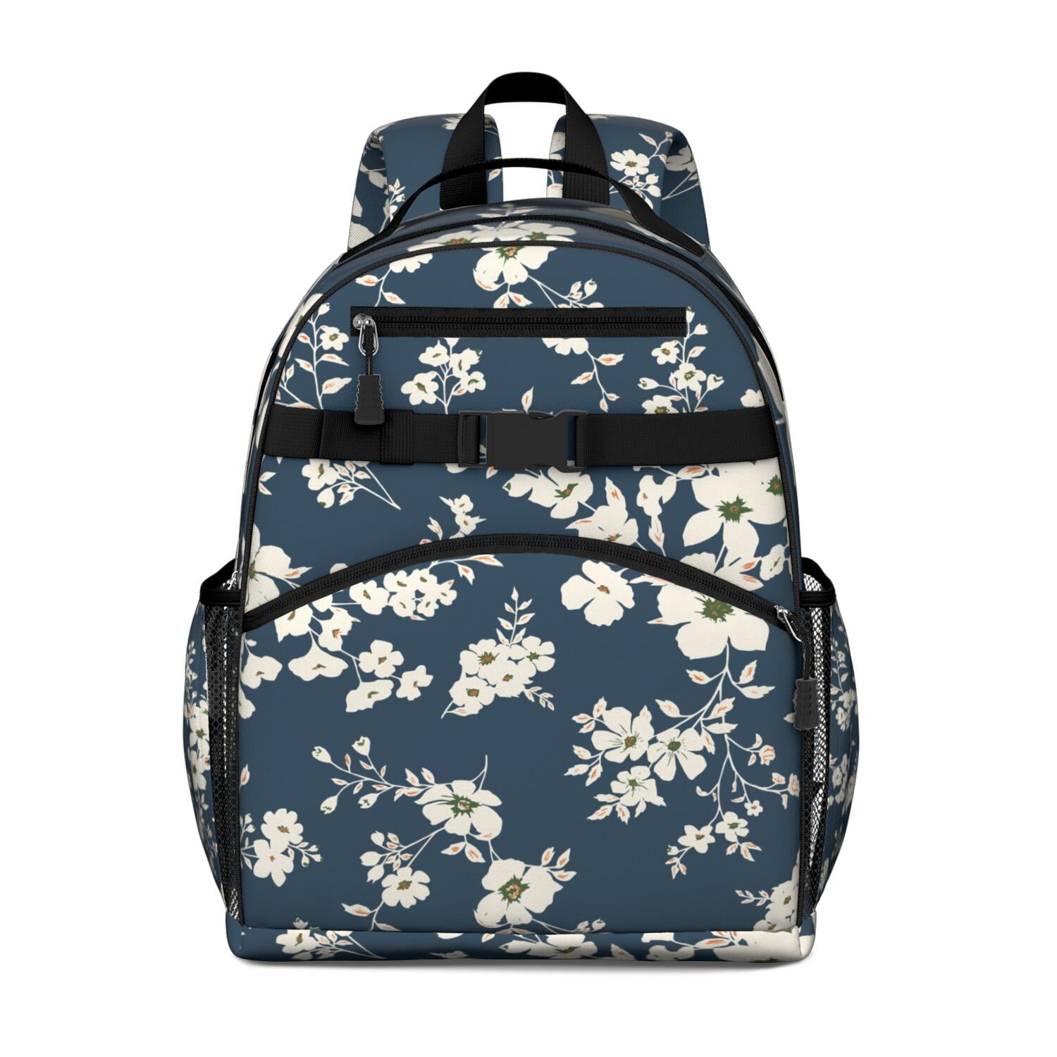 Artistic floral travel backpack, spacious, water-resistant, adorned ...