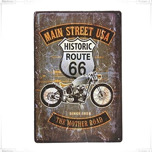 Artistic tinplate painting DL-Main street USA motor road metal Sign ...