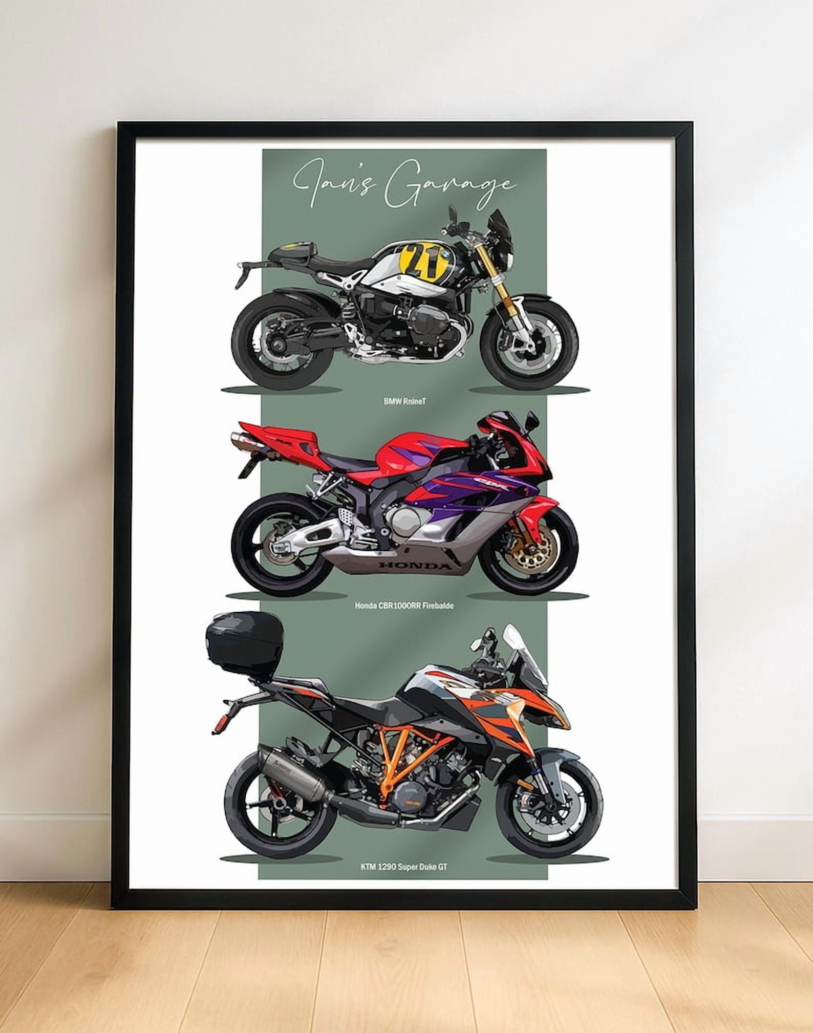 Artistic wall art for decorating motorcycle garages, Motorcycle history ...